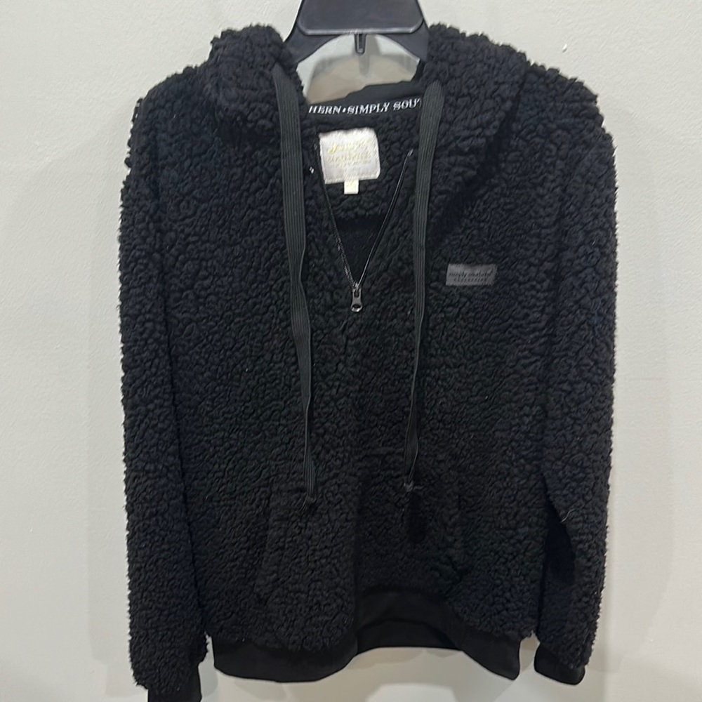 Simply Southern Black Sherpa Jacket - Gem